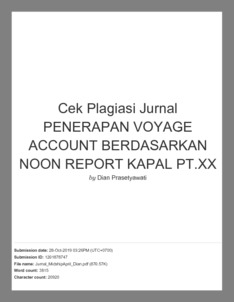 PENERAPAN VOYAGE ACCOUNT BERDASARKAN NOON REPORT KAPAL PT.XX - UMSURA ...