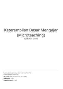 KETERAMPILAN DASAR MENGAJAR (Microteaching) - UMSurabaya Repository